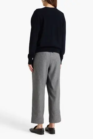 Vince Cropped Flannel Tapered Pants - Gray