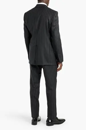 TOM FORD Doublebreasted Pinstriped Cupro And Silkblend Twill Suit - Charcoal