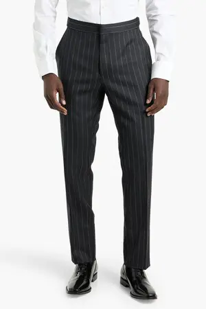 TOM FORD Doublebreasted Pinstriped Cupro And Silkblend Twill Suit - Charcoal