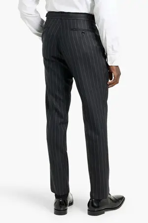 TOM FORD Doublebreasted Pinstriped Cupro And Silkblend Twill Suit - Charcoal