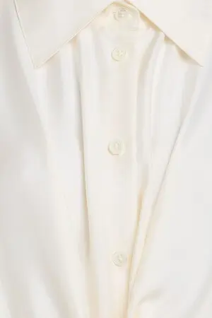 RÓHE Silk-twill Shirt With Waist Ties - Cream