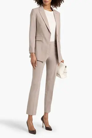 Theory Wool-blend Blazer - Mushroom