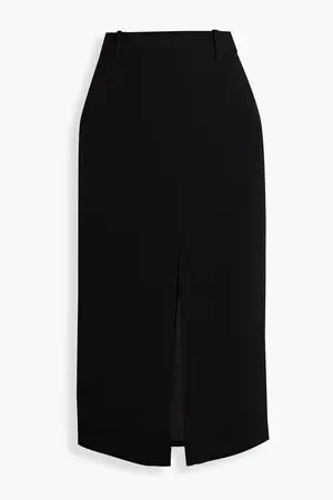 Theory Crepe Midi Skirt With Slit - Black