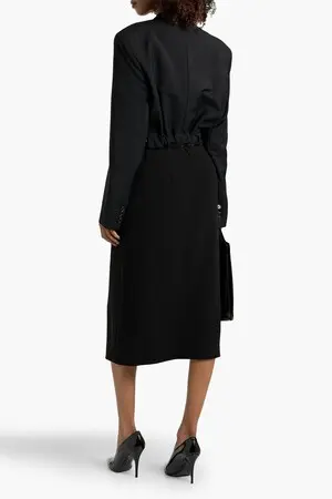 Theory Crepe Midi Skirt With Slit - Black