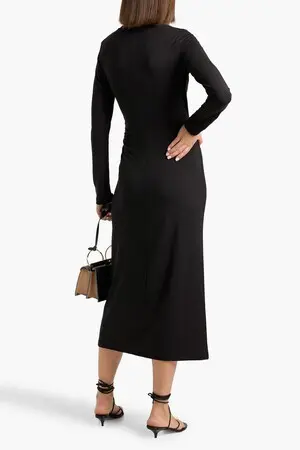 Vince Ruched Stretch Jersey Midi Dress