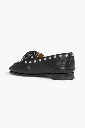 Bally Pathy Studded Leather Boat Shoes - Black