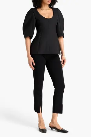RÓHE Peplum Top With Puffed Sleeves