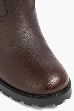 Bally Padma Pebbled Leather And Shearling Knee-high Boots