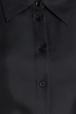 RÓHE Silk Twill Midi Shirt Dress With Cutout Waist And Belt