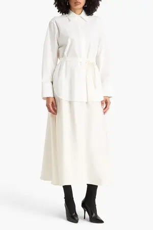 RÓHE Paneled Cotton-poplin Midi Shirt Dress