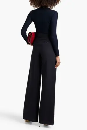 Theory Ribbed Cotton And Silk-blend Turtleneck Top
