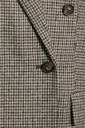 Vince Double-breasted Houndstooth Flannel Blazer