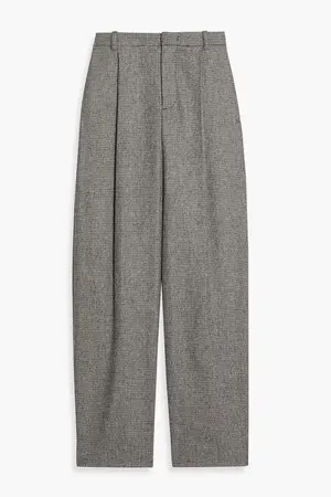 Vince Jacquard Pleated Wide-leg Trousers - Gray