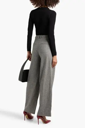 Vince Jacquard Pleated Wide-leg Trousers - Gray