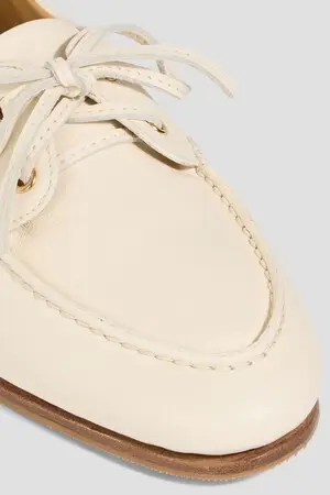 Bally Leather Boat Shoes - Cream