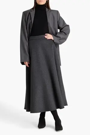 RÓHE Wool-blend Felt Midi Skirt - Anthracite