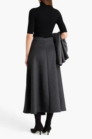 RÓHE Wool-blend Felt Midi Skirt - Anthracite