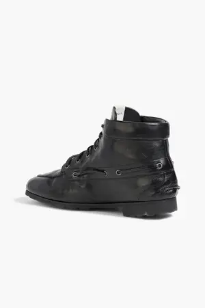 Bally Paphos Leather Combat Boots - Black