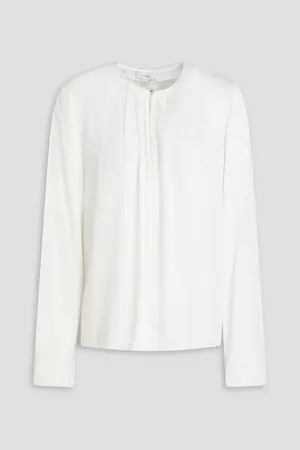 Vince Gathered Silk-blend Blouse
