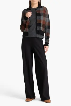 Vince Checked Cashmere Cardigan