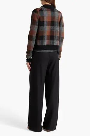 Vince Checked Cashmere Cardigan