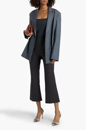 Theory Cotton-blend Twill Kickflare Pants - Charcoal