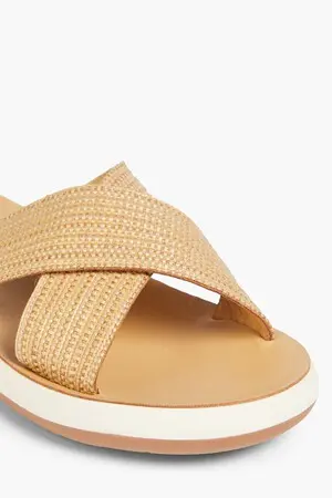 ANCIENT GREEK SANDALS Thais Raffia Crossover Sandals