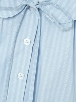 DEIJI STUDIOS Striped Organic Cotton Shirt And Shorts Set - Blue