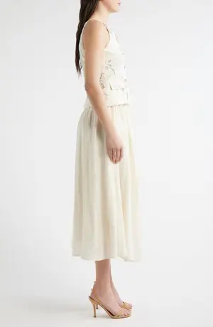 ZOE AND CLAIRE Embroidered Cotton Blend Twofer Dress