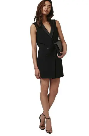 Topshop Sleeveless Double Breasted Shawl Collar Jacket