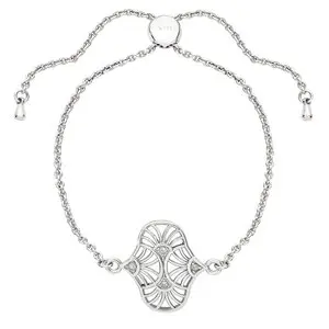 LUCY QUARTERMAINE Art Deco Oval Bracelet With White Topaz In Sterling - Silver