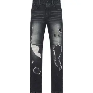 RtA Clayton Ripped Skinny Jeans - Fray Noir