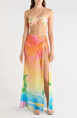 KULANI KINIS Sheer Mesh Maxi Skirt With Ring Hardware - Bahama Breeze