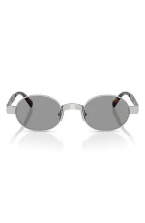 Miu Miu Oval Sunglasses - Old Silver/grey