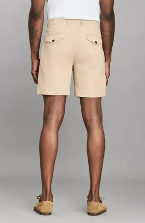 Billy Reid Moore Slub Cotton Shorts - Khaki