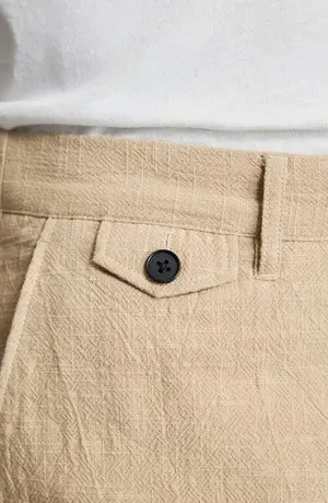 Billy Reid Moore Slub Cotton Shorts - Khaki