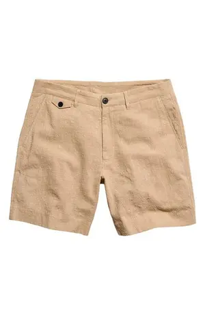 Billy Reid Moore Slub Cotton Shorts - Khaki