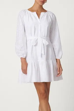 Shoshanna Classic Cotton Eyelet Andi Dress