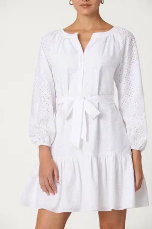 Shoshanna Classic Cotton Eyelet Andi Dress
