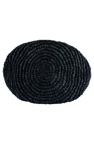 JELAVU Hamptons Raffia Tote - Black
