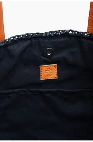JELAVU Hamptons Raffia Tote - Black