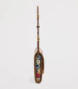Valentino Garavani Embroidered Devain Shoulder Bag - Blue