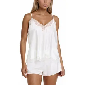 Flora Nikrooz Estella Lace Trim Short Pajamas - Ivory