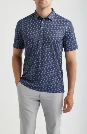 SWANNIES Cliff Floral Performance Golf Polo
