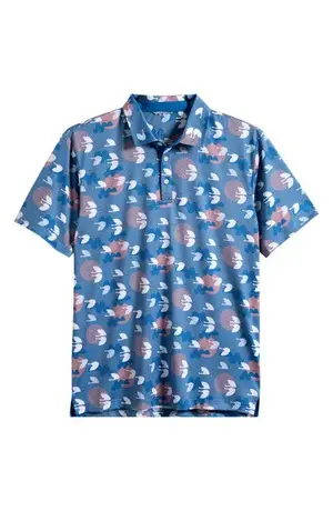 SWANNIES Windward Bird Print Performance Golf Polo