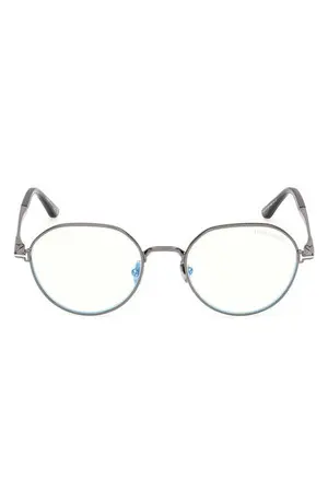 TOM FORD Round Frame Eyeglasses - Dark Gunmetal/palladium