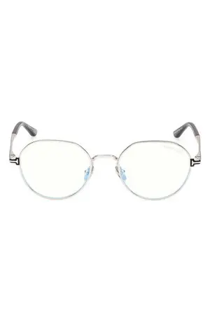 TOM FORD Round Frame Eyeglasses - Shiny Palladium/shiny Black