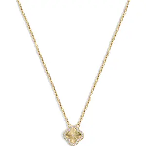 ELECTRIC PICKS Mini Icon Clover Necklace With Crystal Details - Gold
