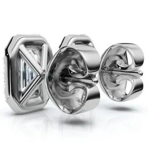 BLISS DIAMOND Emerald Lab Grown Diamond Halo Stud Earrings