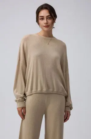 JUANA Nilo Knitted Crewneck In Merino Wool, Silk, And Hemp - Beige